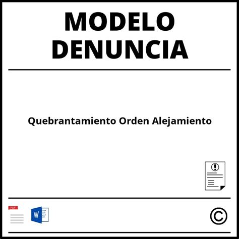 Modelo De Denuncia Word Y Pdf Plantillas Y Formatos