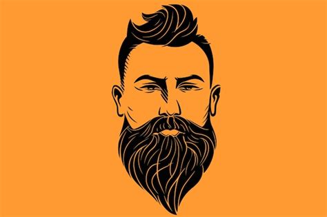 Ilustración de vector de logotipo de barba Vector Premium
