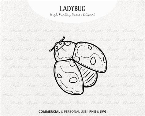 Ladybug Vector Clipart Lady Bug Outline Stamp Cute Love Bug Outline