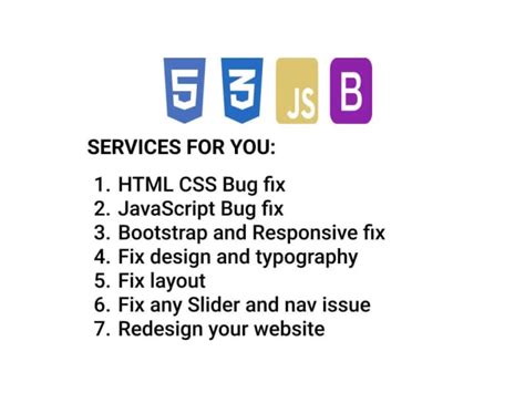 fix html css and any responsive issues by ashik webd fiverr