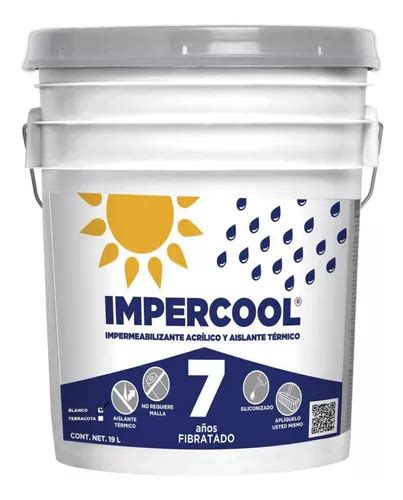 Impermeabilizante Acrílico Impercool Fibratado 7 Años Blanco Envío gratis