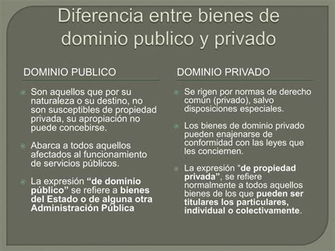 Diferencia Entre Bienes De Dominio Publico Y Privado PPT