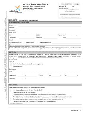 Preenchível Disponível cm albufeira OVP Licena para Realizao de