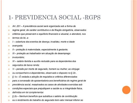 REGIME GERAL DE PREVIDENCIA SOCIAL NA CF Ppt Carregar
