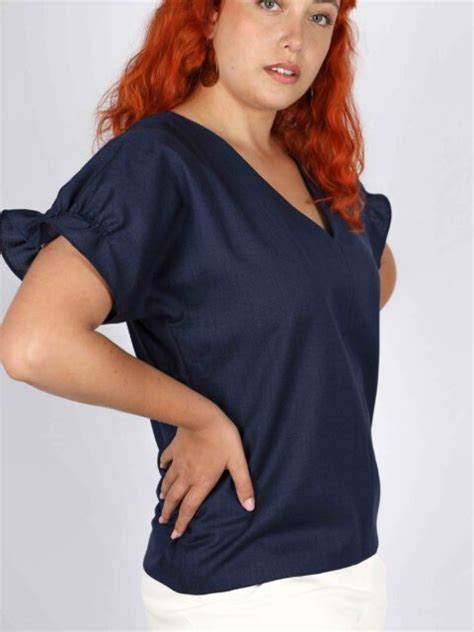 Débardeur bleu marine femme chic Made in France ATODE