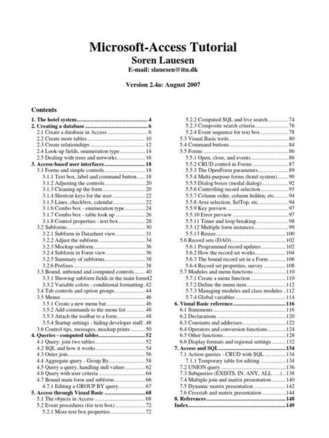 access tutorial pdf databases microsoft access