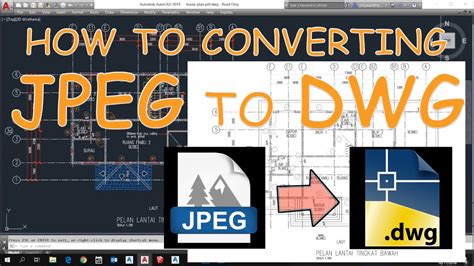 How To Convert JPEG To DWG ACAD With Subtitle YouTube