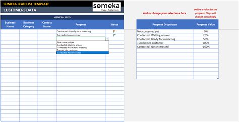 Lead List Excel Template For Small Business Free Printable To