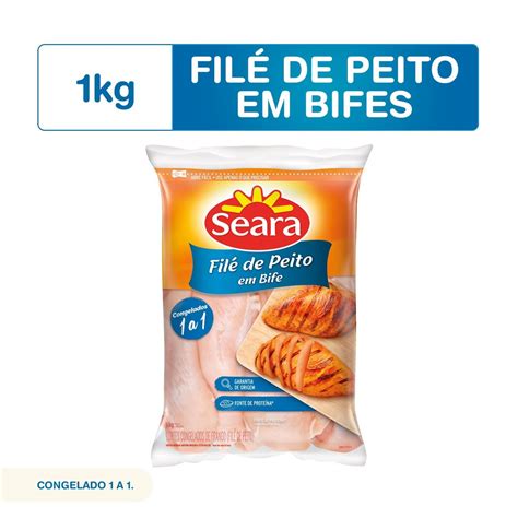 Filé de peito em bife Seara IQF 1kg Supermercado Industrial