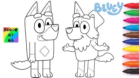 Coloring Rusty And Mackenzie From Bluey Disney Junior Coloring Page