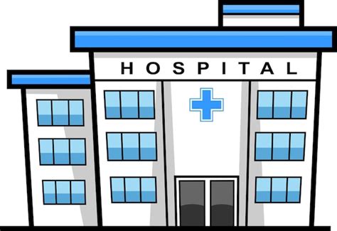 Edificio Del Hospital De Dibujos Animados Ilustraci N Dibujada A Mano