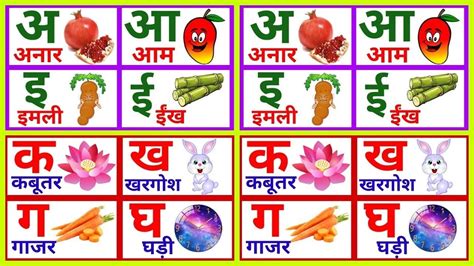 A Se Anar Aa Se Aam Anar Aam Hindi Chart Hindi Chart For