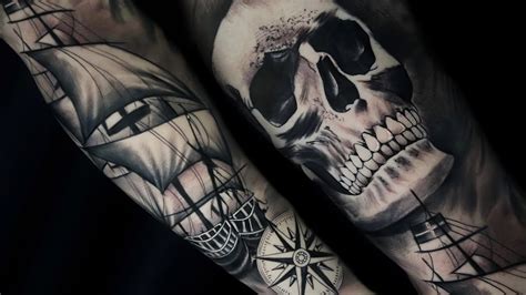 Tattoo no braço Caravela Caveira Dicas de Tatuagem YouTube