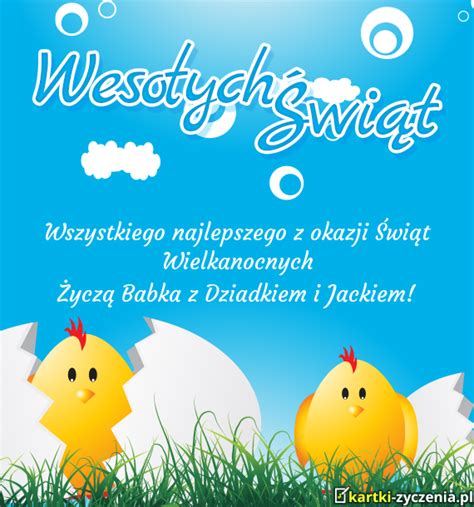 Wszystkiego najlepszego z okazji Świąt Wielkanocnych Gotowa kartka