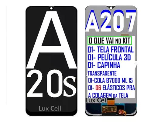 Tela Frontal Original A20s A207 Capinha Pelicula 3d cola Frete grátis