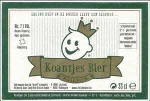 Dranketiket Koantjes Bier Proefbrouwerij BelgiëCol BE BEER 000836