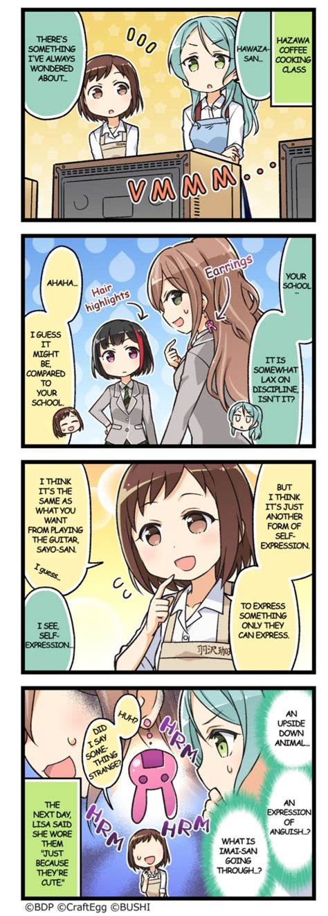 Safebooru Girls Koma Apron Bang Dream Comic Earrings English Text