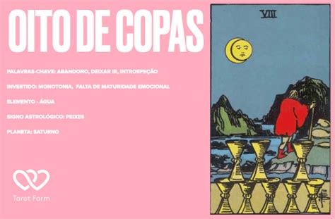 Oito de Copas significado no Tarot Amor Dinheiro Saúde e mais