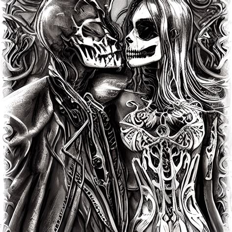 Fantasy Skeleton Kiss Gothic Skeleton Graphic Creative Fabrica
