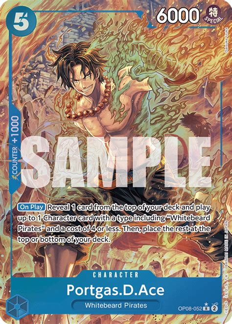 OPTCG Products OP08 052 P1 Portgas D Ace Parallel