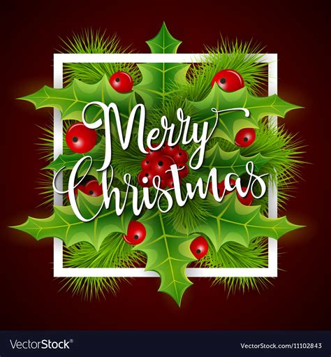 Merry Christmas Greetings Card Royalty Free Vector Image