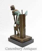 Erotic Bronze Female Statue Kinky Water Pump Statue Figurine