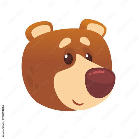 Cartoon Cute Bear Icon Vector Illustration Of A Cool Bear Head Great