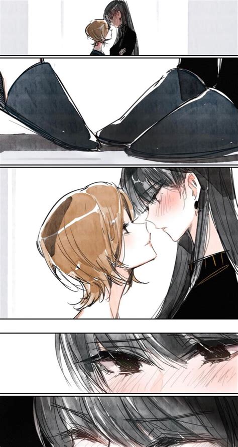 An Anime Scene With Two People Kissing And One Person Holding The Other