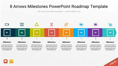Arrows Milestones Powerpoint Roadmap Template Slides Just Free