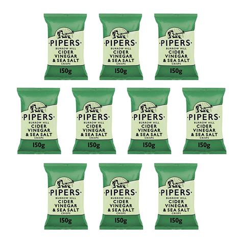 Buy Pipers Gluten Free Burrow Hill Cider Vinegar Sea Salt Crisps 150g
