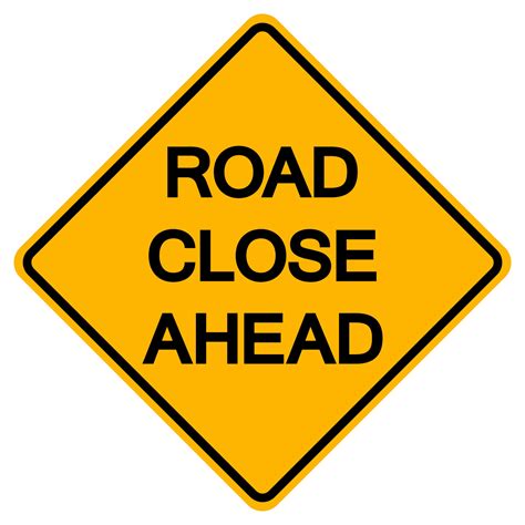 Road Lane Closed Traffic Road Symbol Sign Isolate On White Background