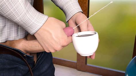 Nursing Back To Pleasure Cup Of Coffee Filled With Cum For The MILF To