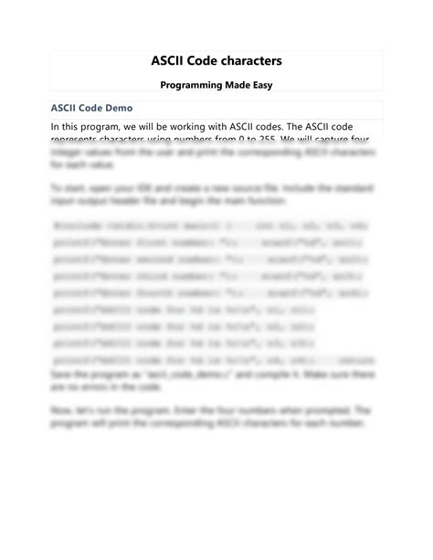 SOLUTION 4 Ascii Code Characters Studypool