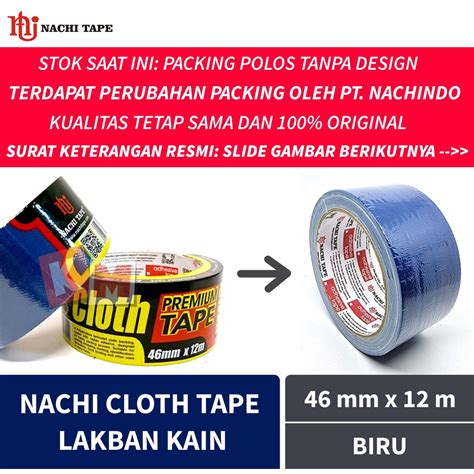 Jual Lakban Kain Biru Nachi Cloth Tape Mm Inch X Meter Mm