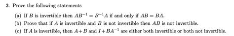 solved 3 prove the following statements a if b is