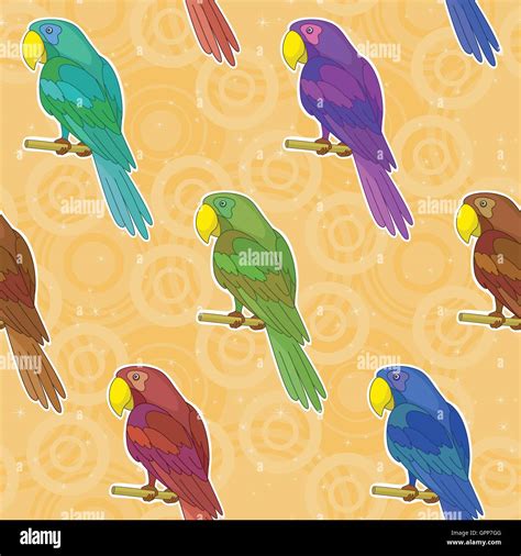Seamless Background Colorful Parrots Stock Vector Image Art Alamy
