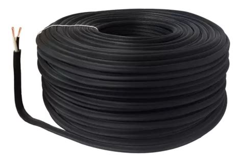 Cable Uso Rudo 2x18 Rollo Con 100m Para Exteriores Negro