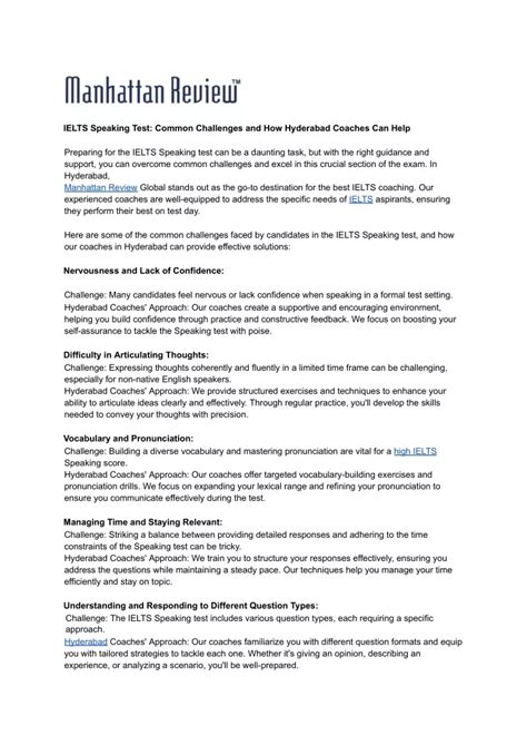 PPT IELTS Speaking Test Common Challenges And How Hyderabad Coaches