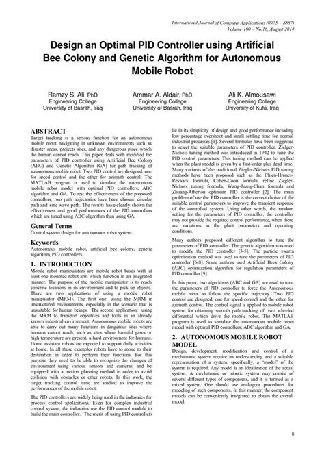 pdf design an optimal pid controller using artificial bee colony and genetic algorithm for