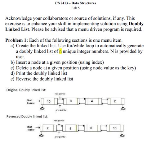 solved cs 2413 data structures lab 5 acknowledge your