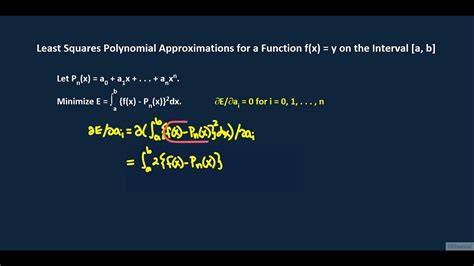 least squares polynomials system of equations for the coefficients youtube