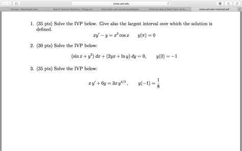 solved solve the ivp below give also the largest interval