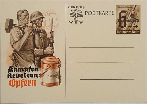 Drittes Reich Deutschland Ak Propaganda Weltkrieg Ganzsache