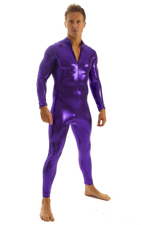 Full Bodysuit Zentai Lycra Spandex Suit For Men In Mystique Eggplant