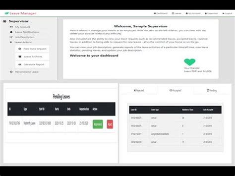Online Leave Management System In PHP With Full Source Code YouTube