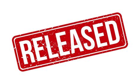 Released Rubber Stamp Red Released Rubber Grunge Stamp Seal Vector