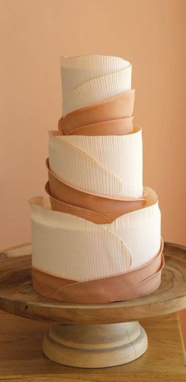 Beautiful Wedding Cakes In Warm Two Toned Wedding Cake