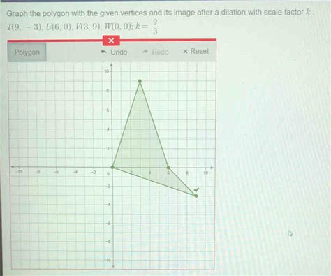 solved graph the polygon with the given vertices and its image after a dilation with scale