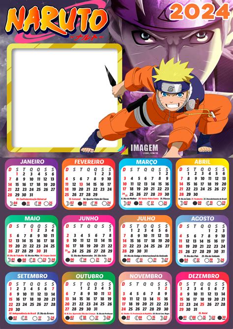 Moldura Calend Rio 2024 Naruto Png Imagem Legal