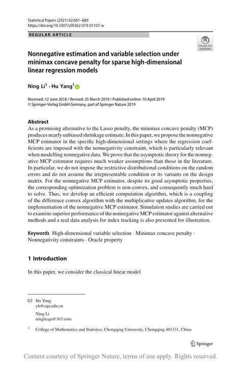 nonnegative estimation and variable selection under minimax concave penalty for sparse high